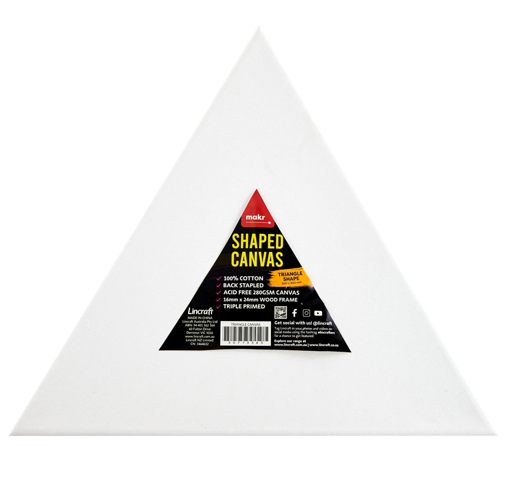 Makr Shaped Canvas, Triangle Shape – Lincraft