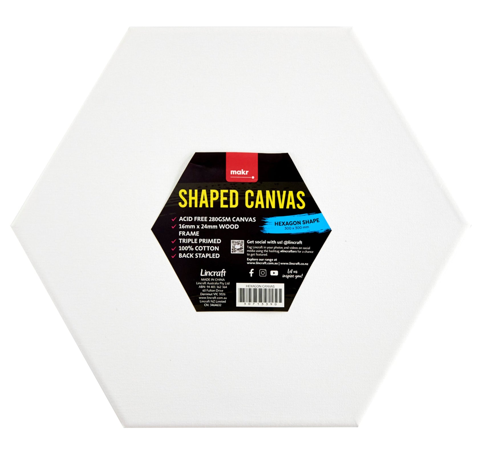 Makr Shaped Canvas, Hexagon Shape – Lincraft