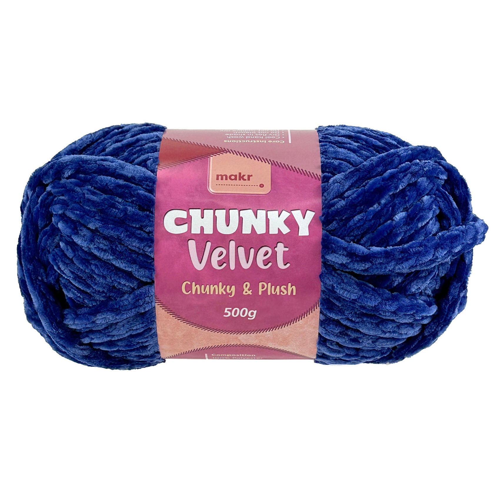 Makr Chunky Velvet Crochet & Knitting Yarn, 500g Polyester Yarn – Lincraft