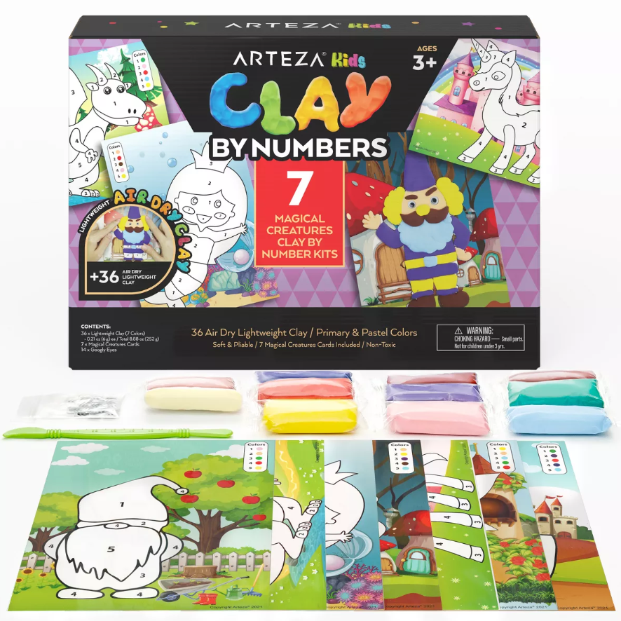 Arteza Clay Number Set, Magical Creatures Assorted Color – Lincraft