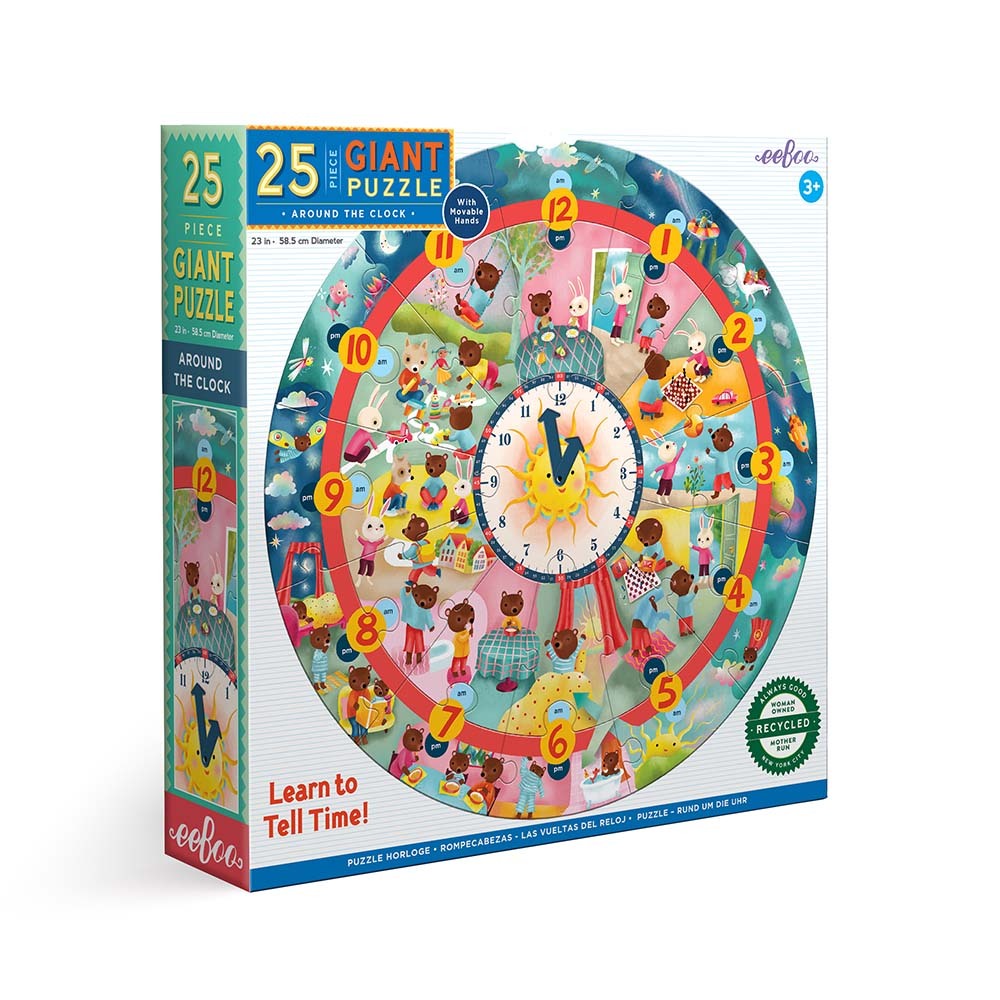 25-Piece Jigsaw Puzzle, Around The Clock Giant Round – Lincraft