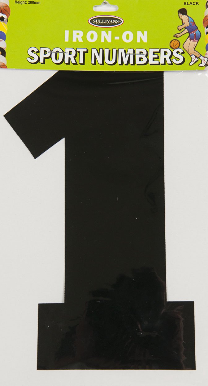 Sullivans Iron On Number 1, Black- 20cm – Lincraft