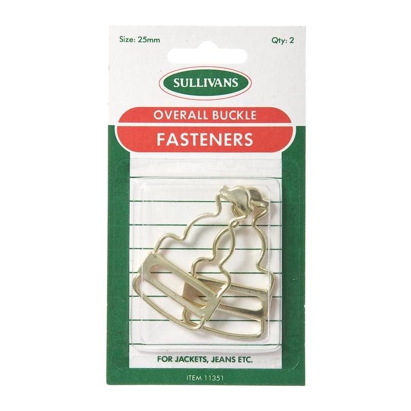 Sullivans Overall Buckle Fasteners, Size 25mm Gold- 2pk – Lincraft